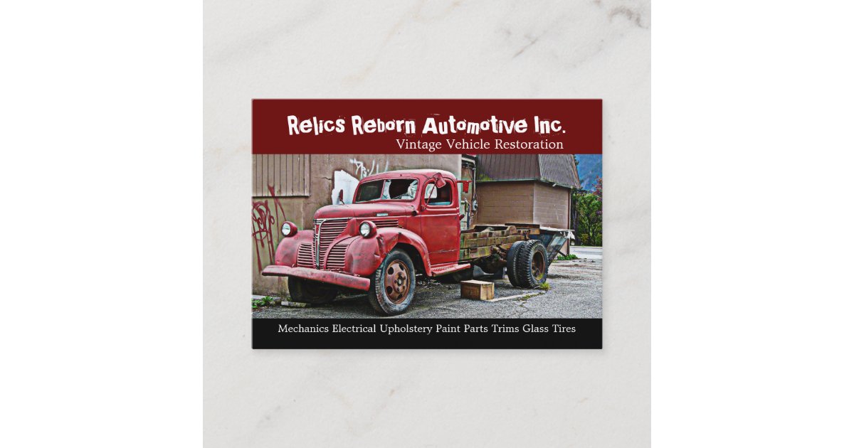 Truck in Back Alley Mechanics Repair Shop Business Card | Zazzle