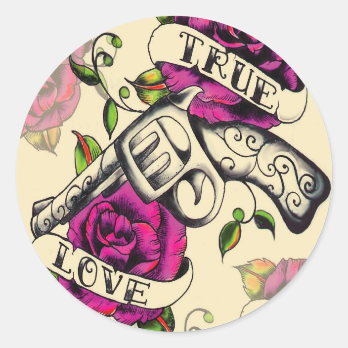 True Love tattoo art style Stickers | Zazzle.co.uk