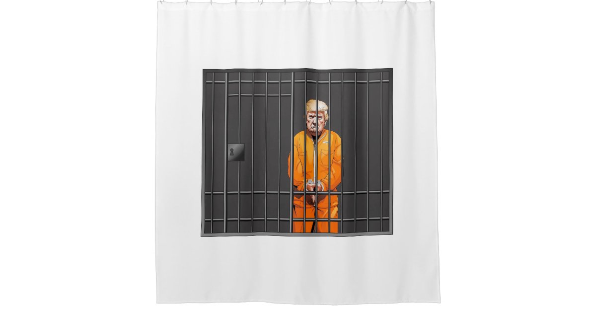 Trump in Jail Shower Curtain | Zazzle
