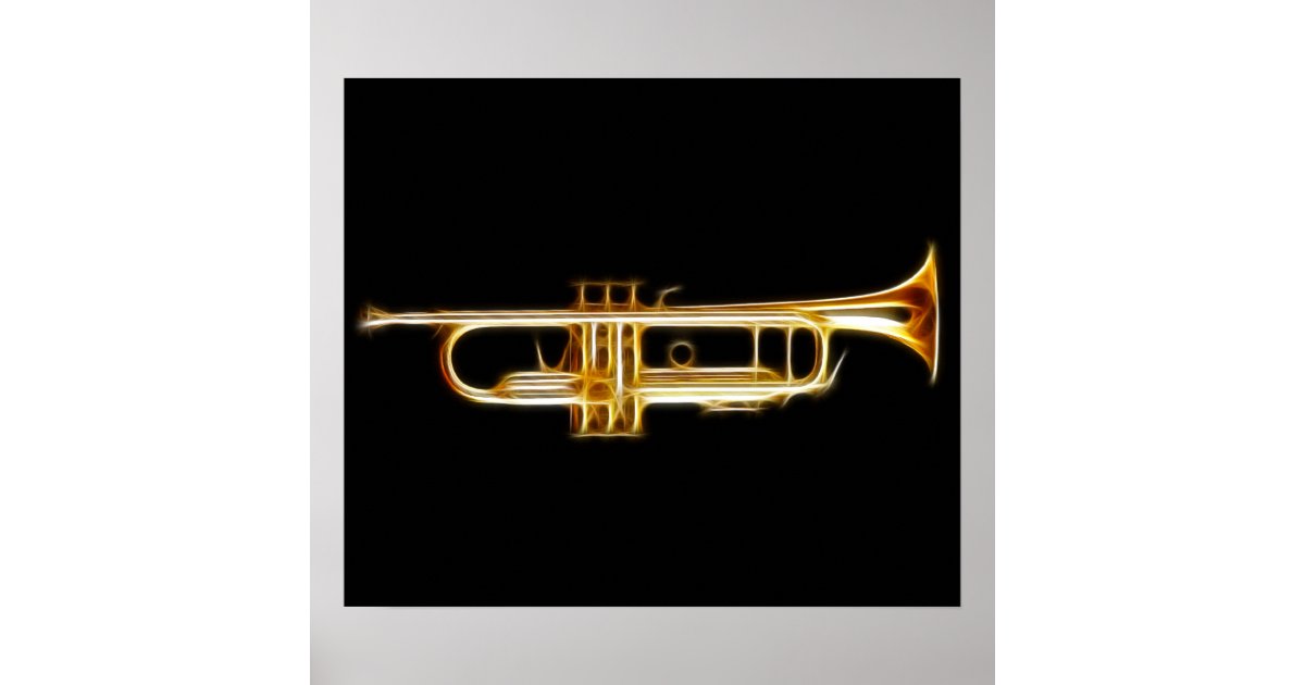 Trumpet Brass Horn Wind Musical Instrument Poster | Zazzle