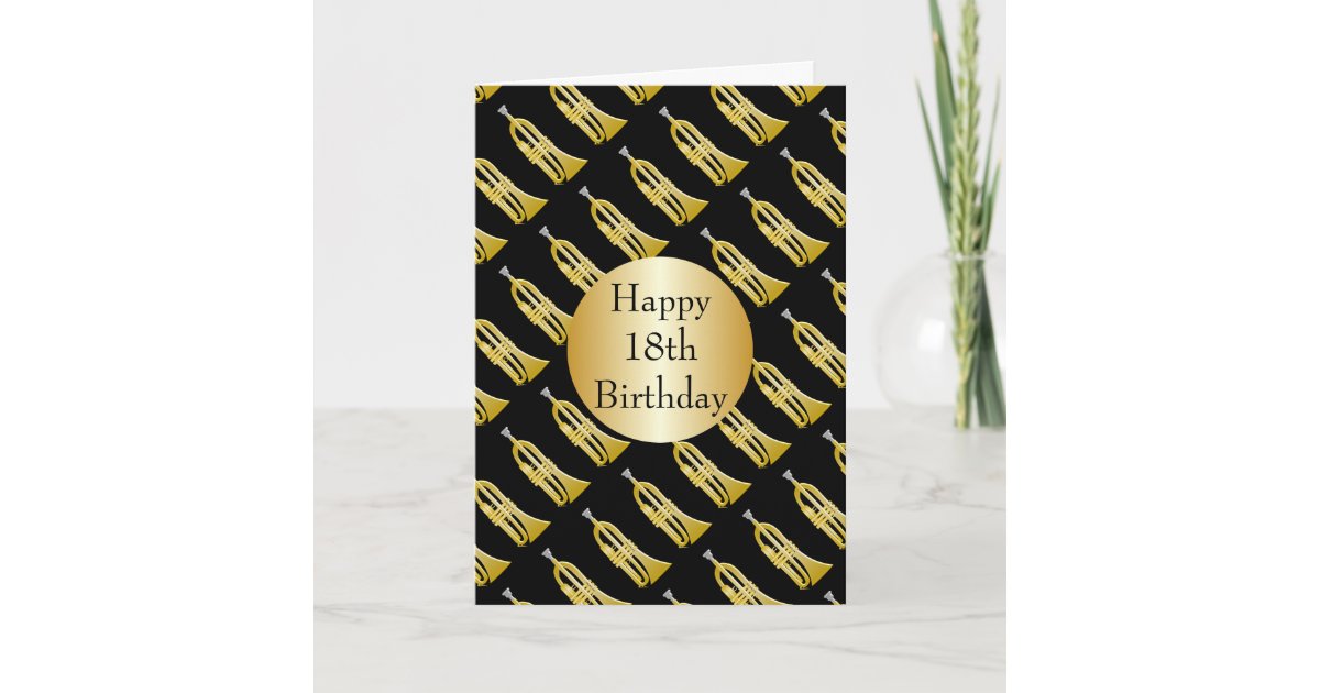 Trumpet Design Personalised 18th Birthday Card | Zazzle