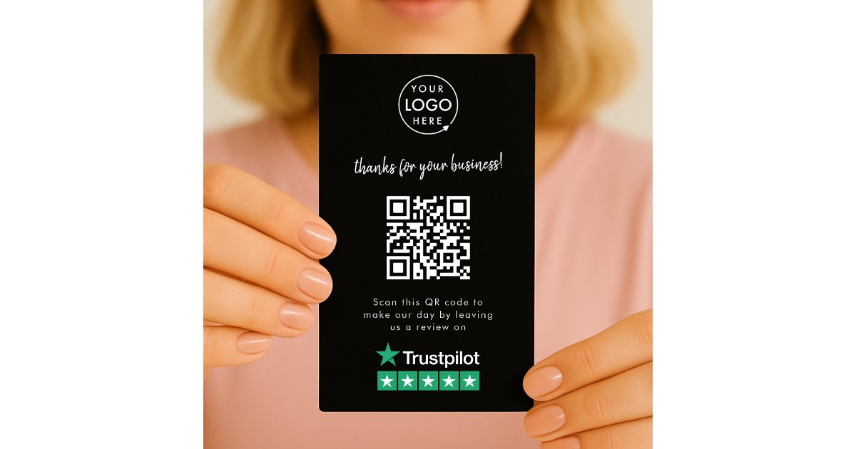 Trustpilot Reviews Business Card | QR Code Handout | Zazzle