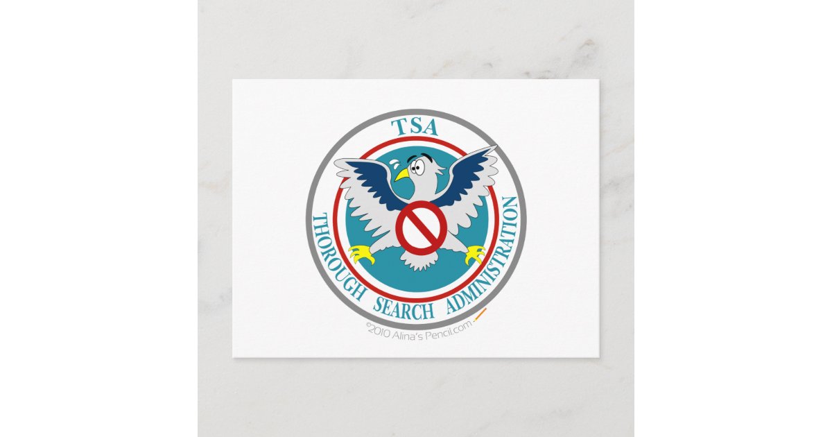 TSA Funny Logo with Cartoon Eagle Postcard | Zazzle