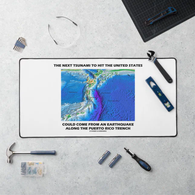 Tsunami Puerto Rico Trench Plate Tectonics Earth Desk Mat | Zazzle