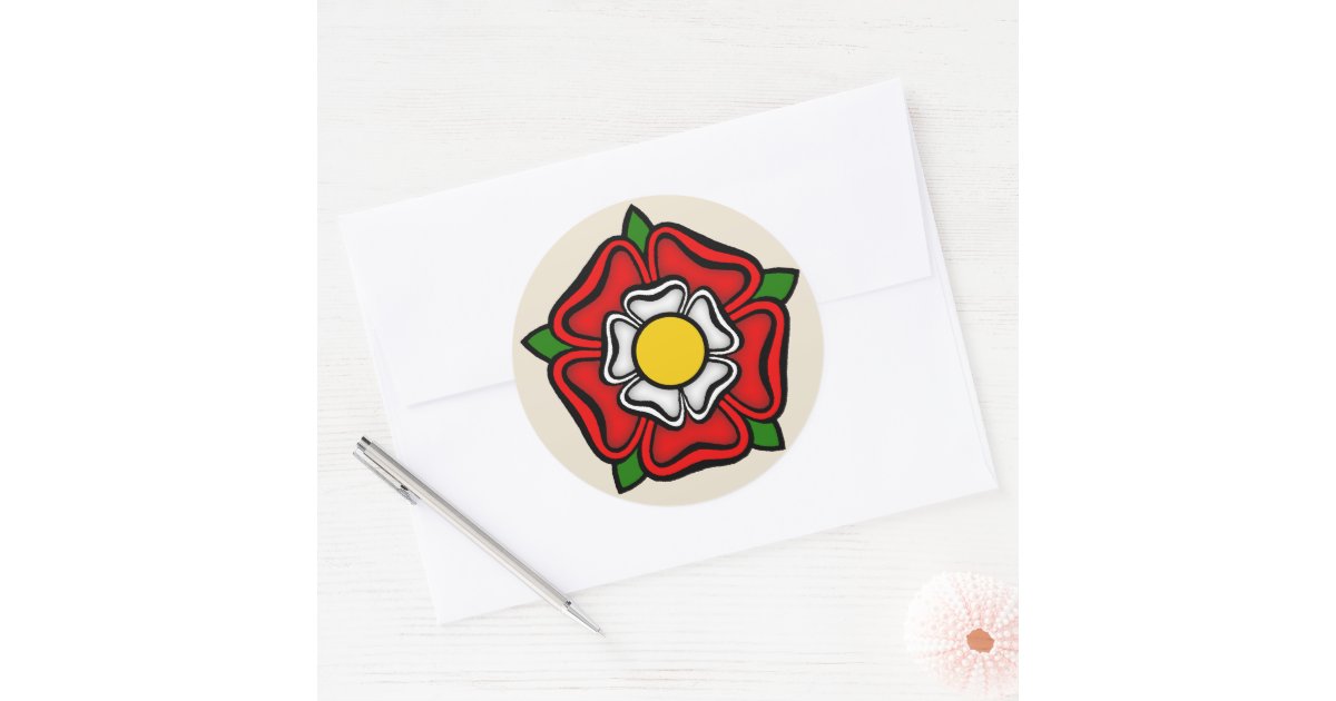 Tudor Rose of England, Emblem of Royalty Classic Round Sticker | Zazzle