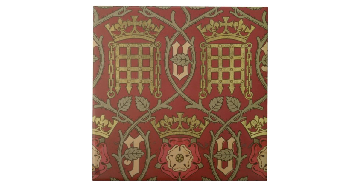 'Tudor Rose', reproduction wallpaper designed by S Tile | Zazzle