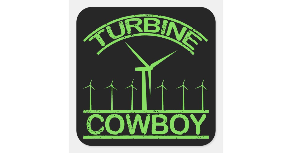 Turbine Cowboy Square Sticker | Zazzle