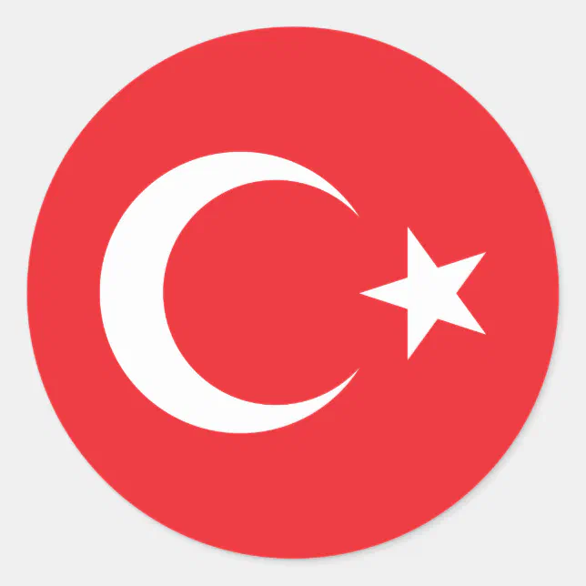 Turkish Flag Circle Classic Round Sticker | Zazzle