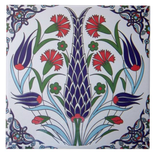 Turkish Flower Design Ceramic Photo Tile | Zazzle.co.uk