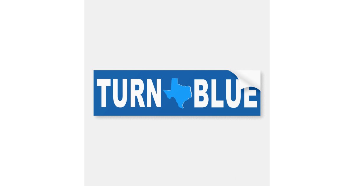 Turn Texas Blue Bumper Sticker | Zazzle