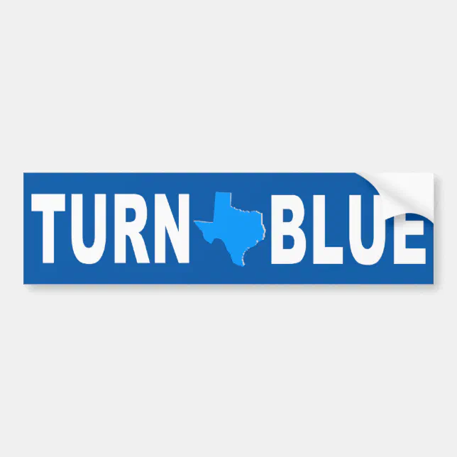 Turn Texas Blue Bumper Sticker | Zazzle
