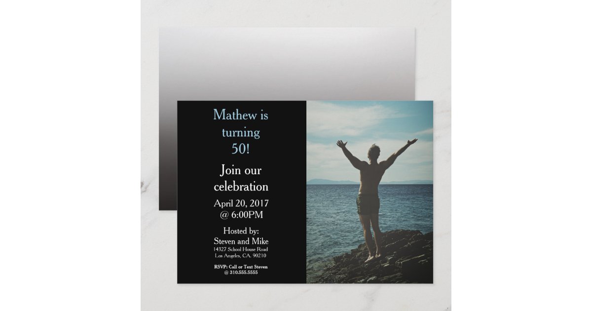 Turning 50 50th Birthday Party Photo Invitation | Zazzle