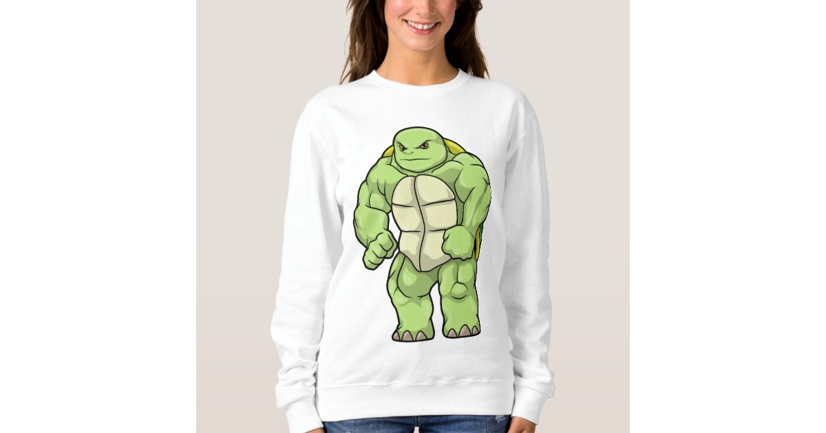 Turtle as Bodybuilder with Six pack Sweatshirt | Zazzle
