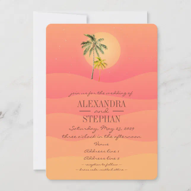 Tuscan Countryside Rustic Sunset Minimal Wedding Invitation | Zazzle