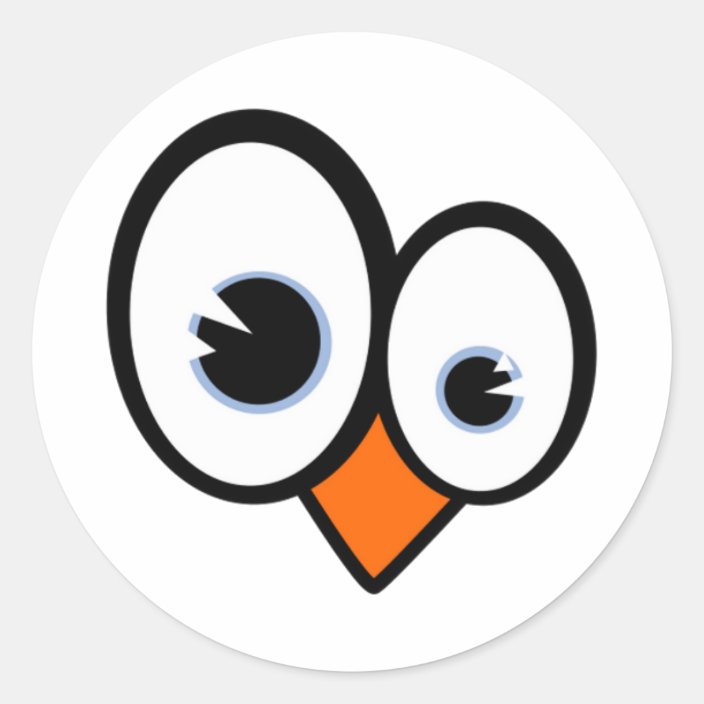 Tux Eyes Linux Penguin Sticker | Zazzle