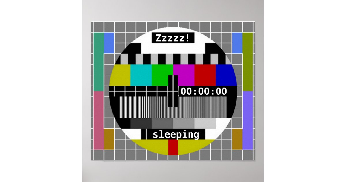 Tv Test Card Closedown Poster | Zazzle