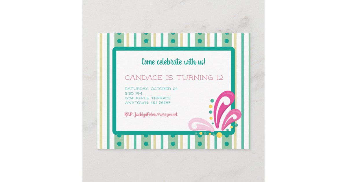 Tween Girl Birthday Invitation | Zazzle