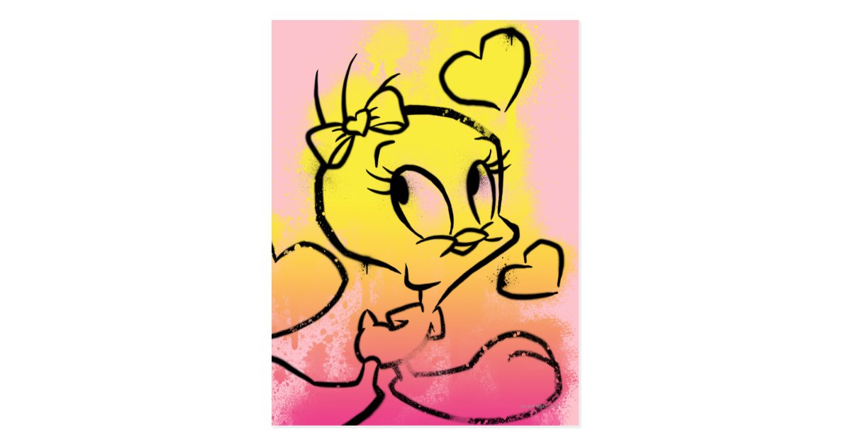 TWEETY™ With Hearts Postcard | Zazzle.co.uk