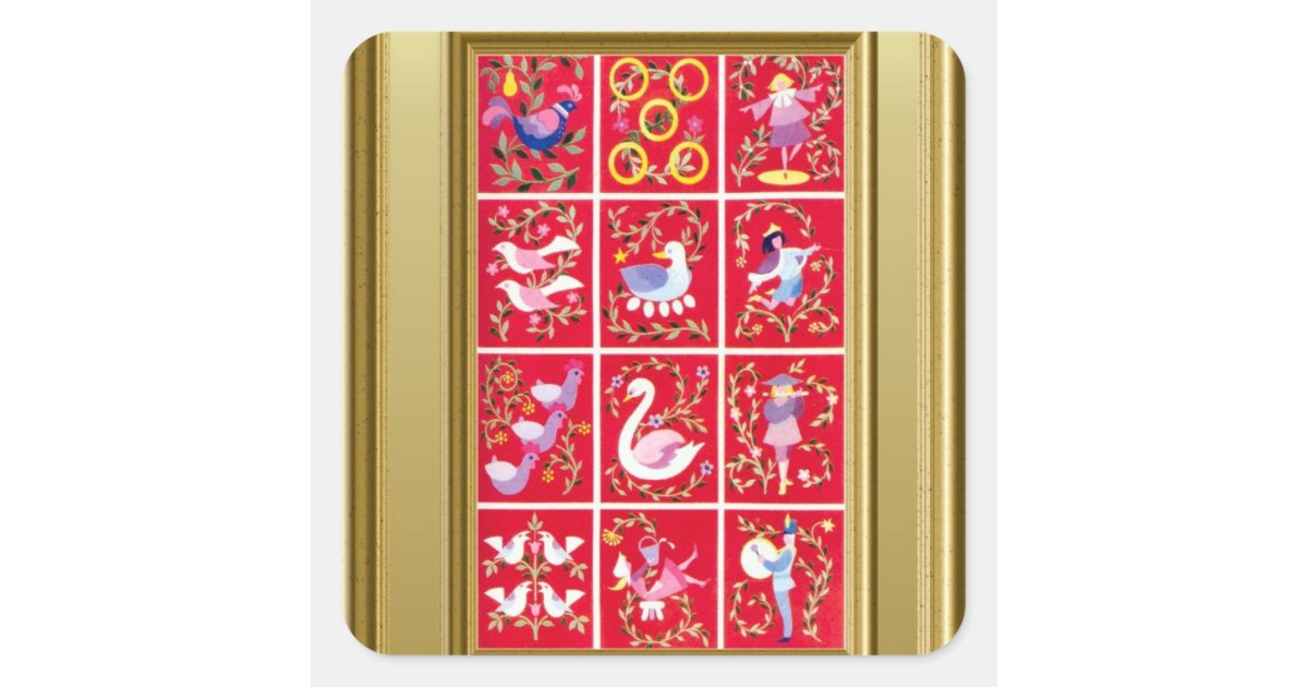 Twelve Days of Christmas, stickers | Zazzle