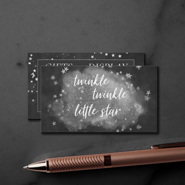 Twinkle Little Star | Monochrome Grey Gift Display Enclosure Card | Zazzle