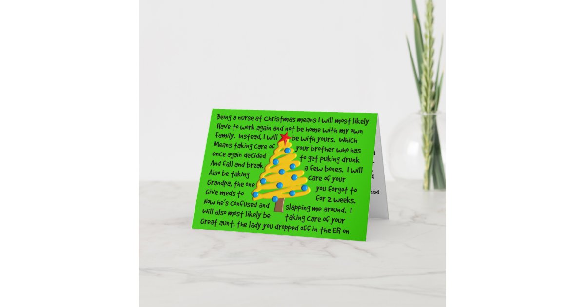 Twisted Nurse Christmas Card Hilarious | Zazzle