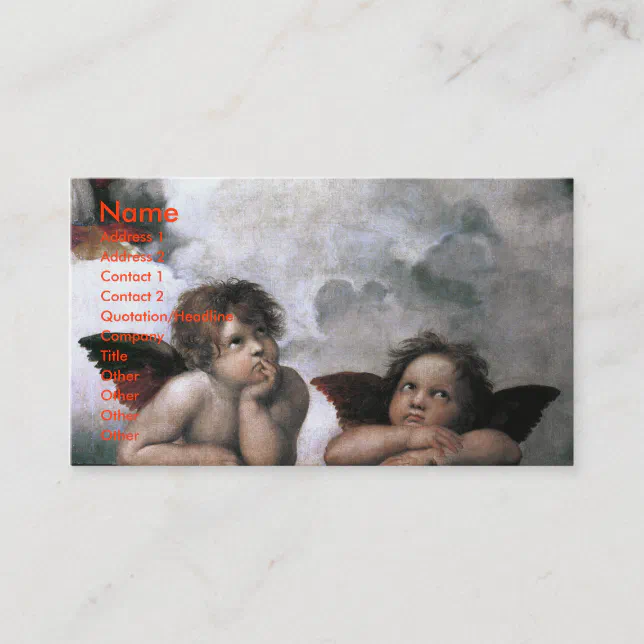 Two Angels, Raphael Vintage Fine Art Business Card | Zazzle