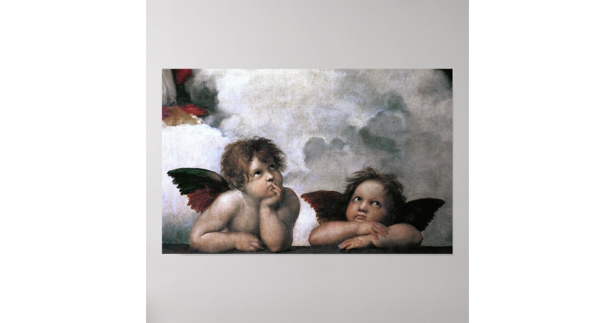 Two Angels Sistine Chapel Raphael Fine Art Poster | Zazzle