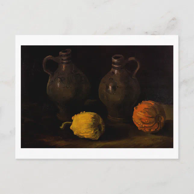 Two Jars and Two Pumpkins Van Gogh Fine Art Postcard | Zazzle
