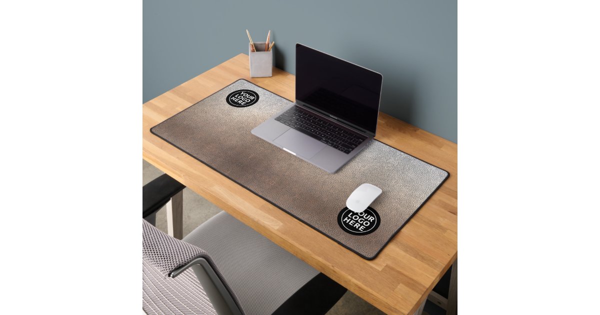 Two Logos Professional Faux Leather Computer Desk Mat | Zazzle