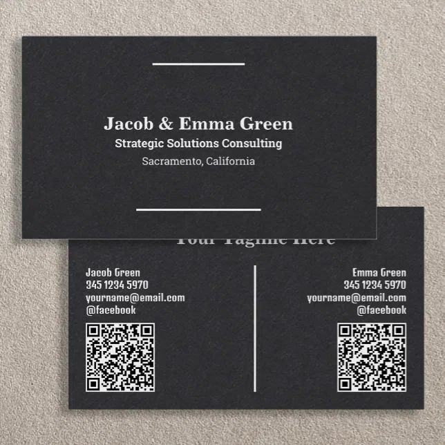 Two Names Custom QR Business Card | Zazzle