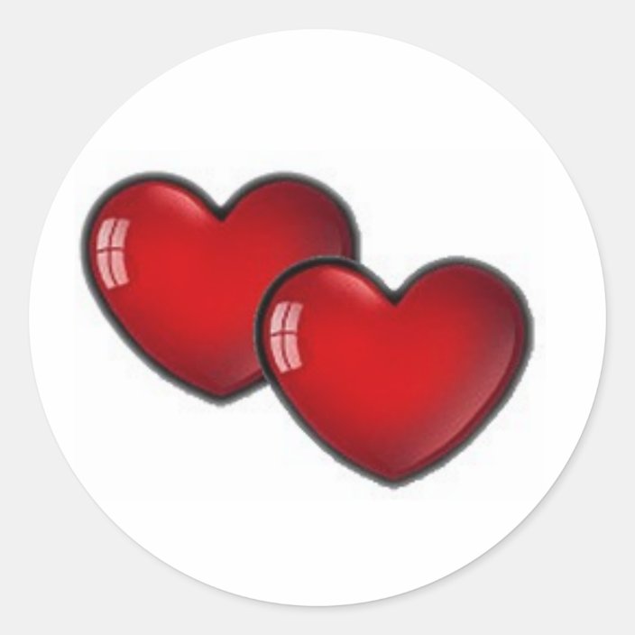 Two red hearts sticker | Zazzle.co.uk
