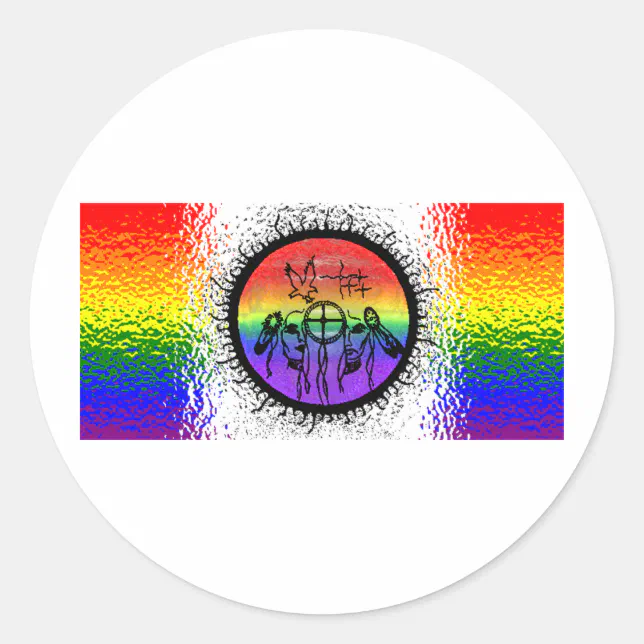 Two Spirit Flag Glass Design Classic Round Sticker | Zazzle