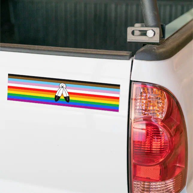 Two-Spirit LGBTQ+ Progress Pride Flag Bumper Sticker | Zazzle