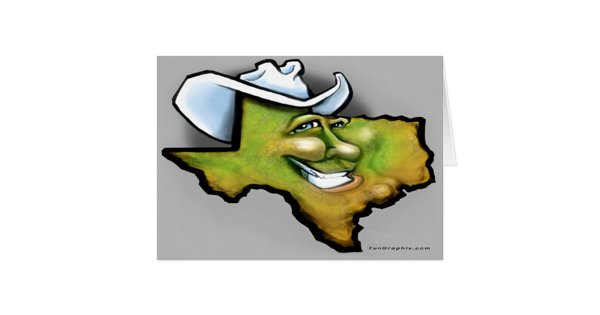 TX Hill Country Cartoon Map Card | Zazzle