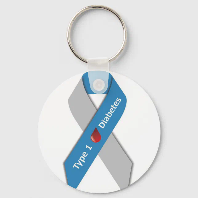 Type 1 Diabetes Awareness Ribbon Keychain | Zazzle