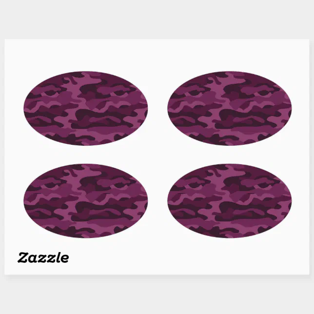 Tyrian Purple Monocolor Camo Oval Sticker | Zazzle
