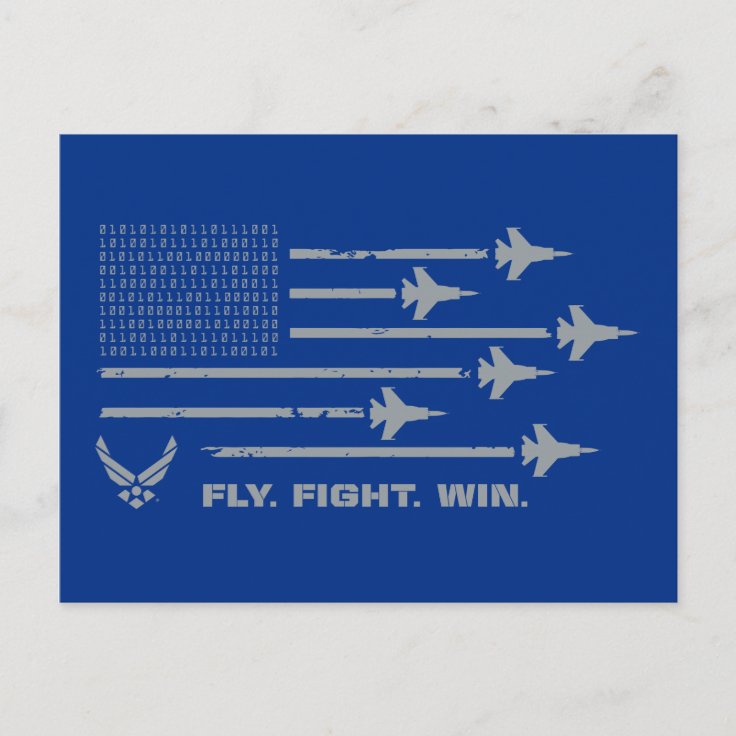 U.S. Air Force | Fly. Fight. Win - Grey Postcard | Zazzle