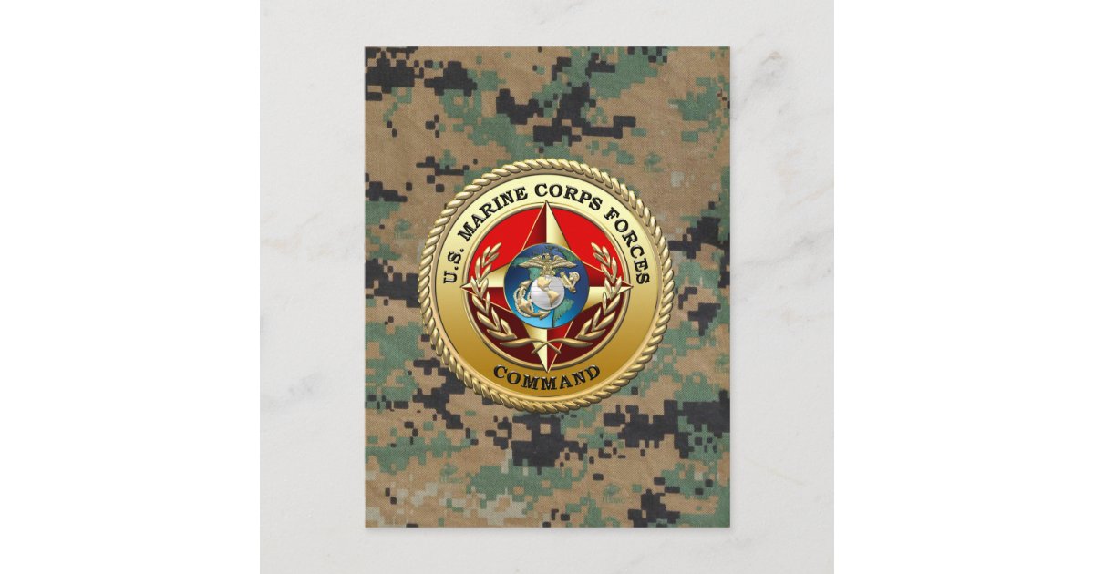 U.S. Marine Corps Forces Command (MARFORCOM) [3D] Postcard | Zazzle