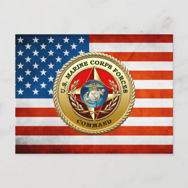 U.S. Marine Corps Forces Command (MARFORCOM) [3D] Postcard | Zazzle