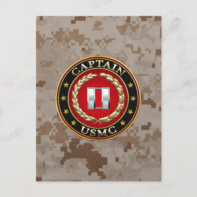 U.S. Marines: Captain (USMC Capt) [3D] Postcard | Zazzle