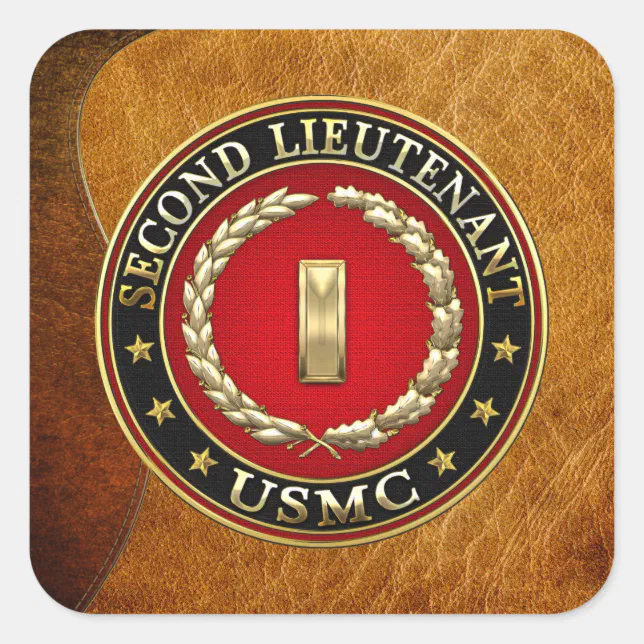 U.S. Marines: Second Lieutenant (USMC 2ndLt) [3D] Square Sticker | Zazzle