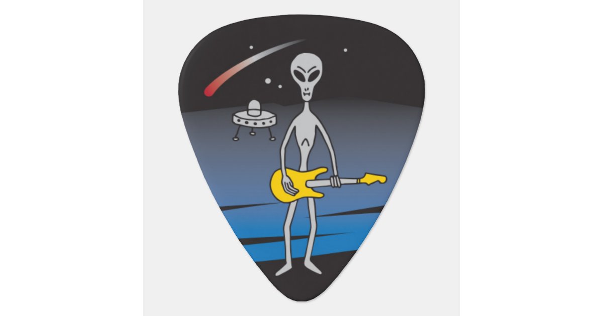 UFO Guitar Alien Guitar Pick Plectrum | Zazzle