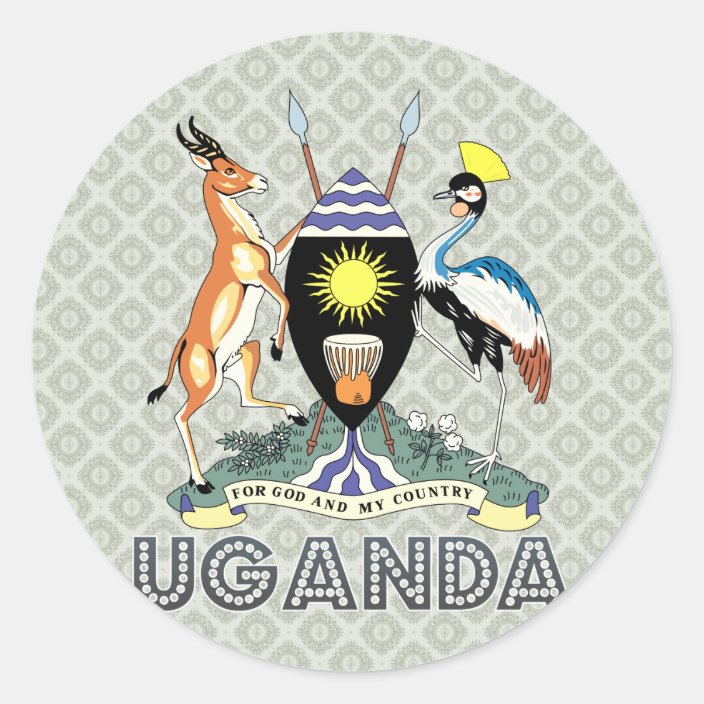 Uganda Coat of Arms Classic Round Sticker | Zazzle.co.uk