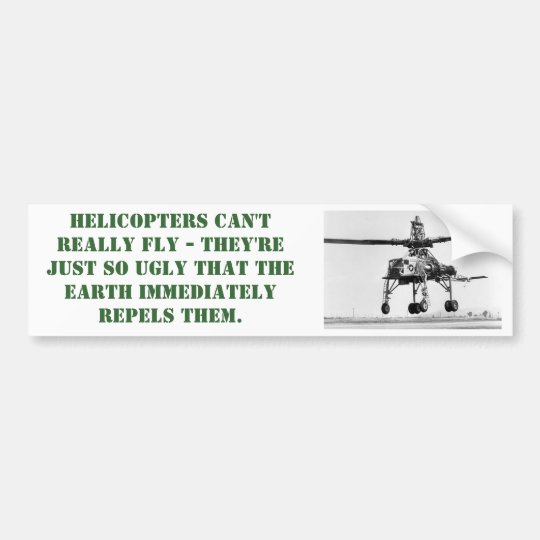 Ugly Helicopter Bumper Sticker | Zazzle.co.uk
