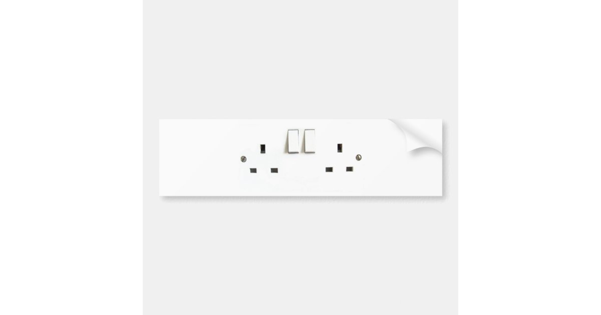 UK Socket design Bumper Sticker | Zazzle