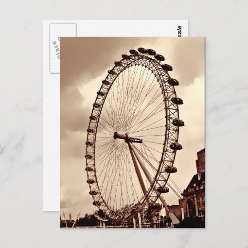 (UK) Vintage London Eye Postcard | Zazzle