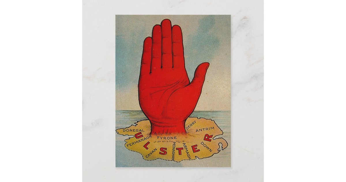 Ulster Red Hand & Map Postcard | Zazzle