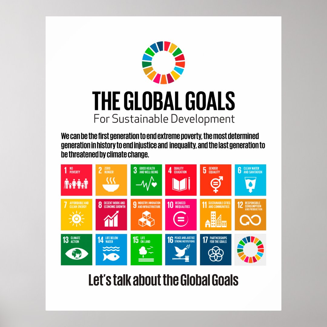 UN Agenda 2030 Sustainable Development Goals Poster | Zazzle