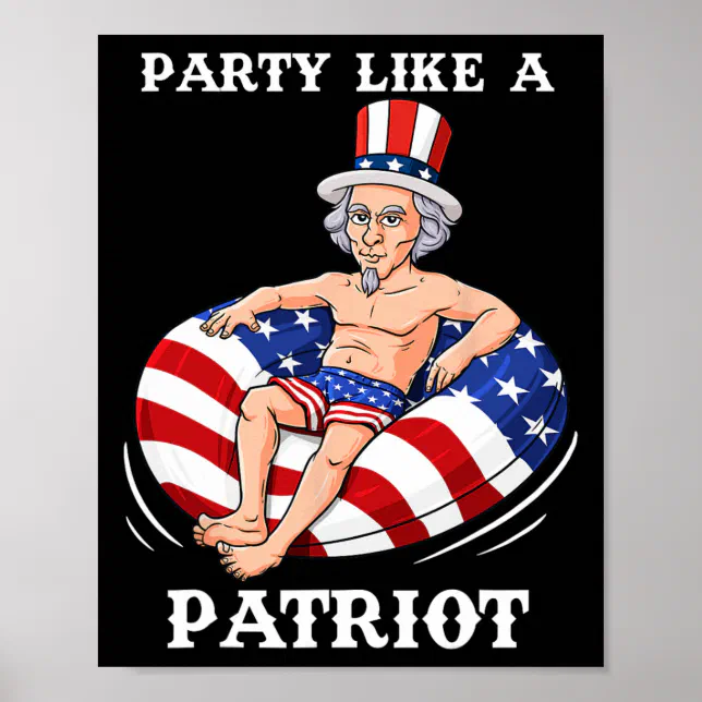 Uncle Sam 4th Of July USA Patriot Fun Poster | Zazzle