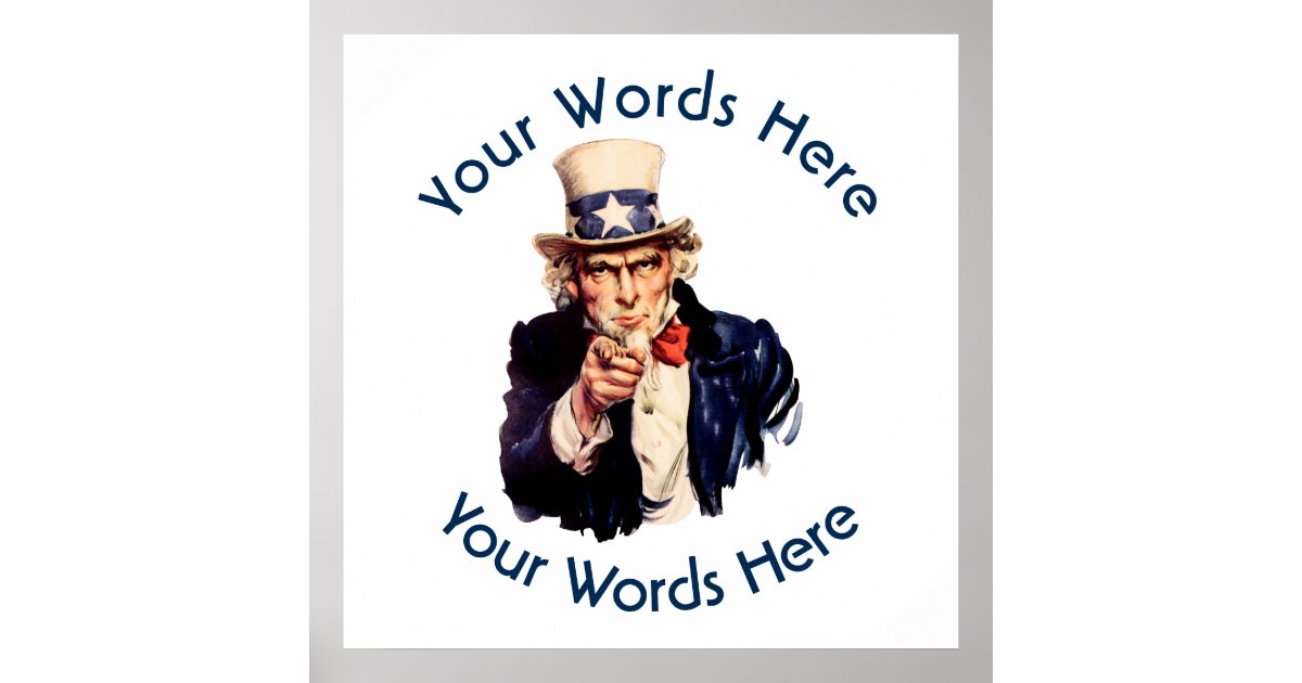Uncle Sam Custom Poster | Zazzle